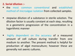 Collection and isolation of live food organisms | PPT