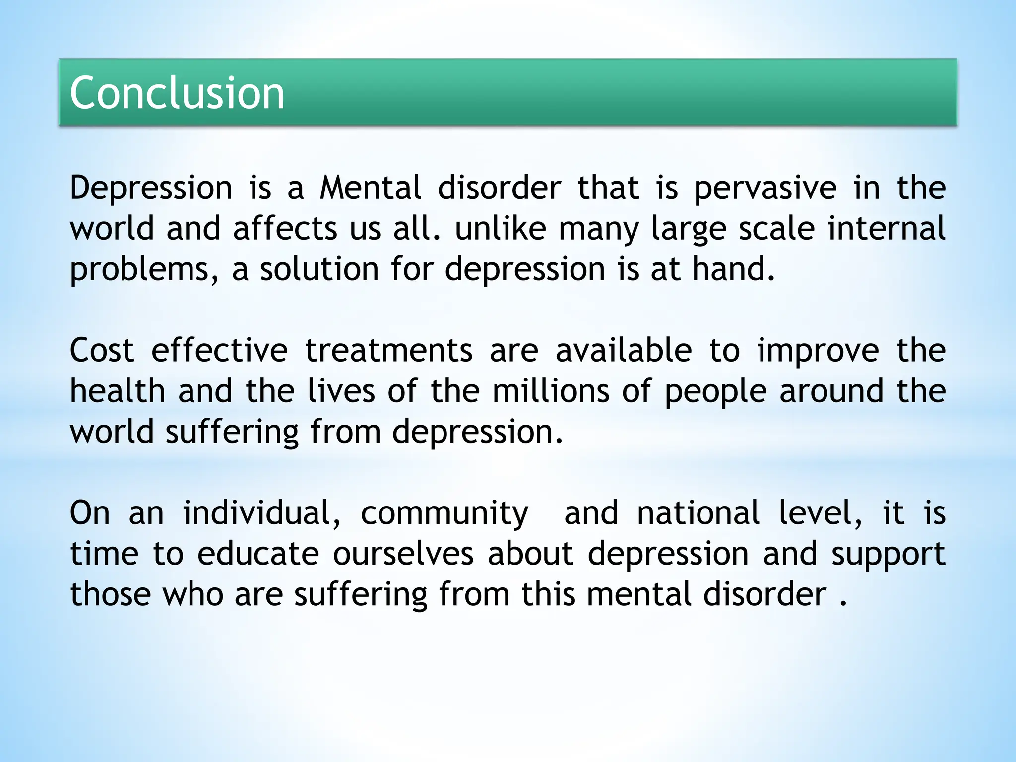 Depression slideshare | PPTX