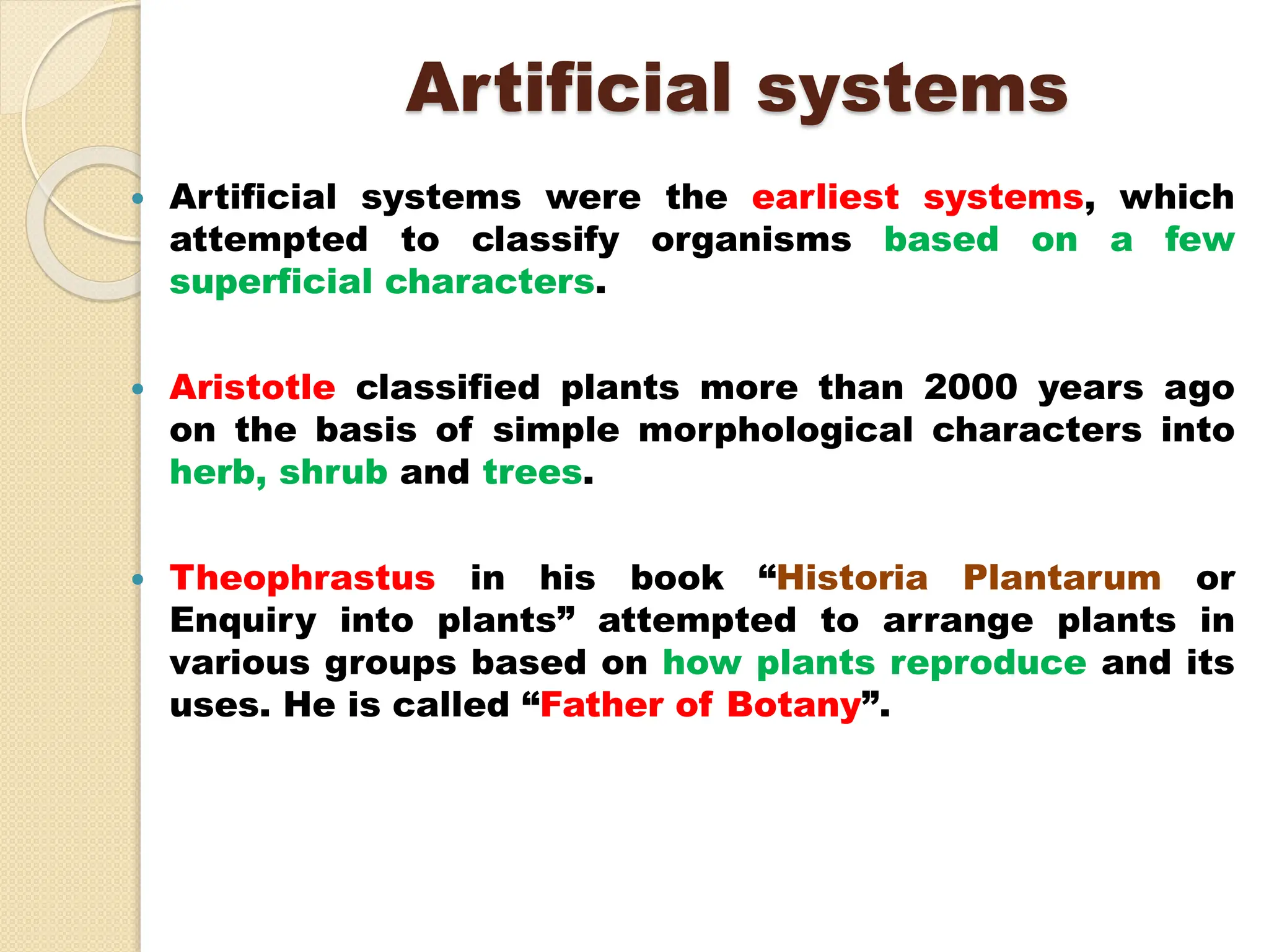 Description of flowering plants in botanical terms in relation to ...