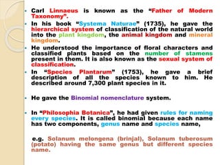 Description of flowering plants in botanical terms in relation to ...