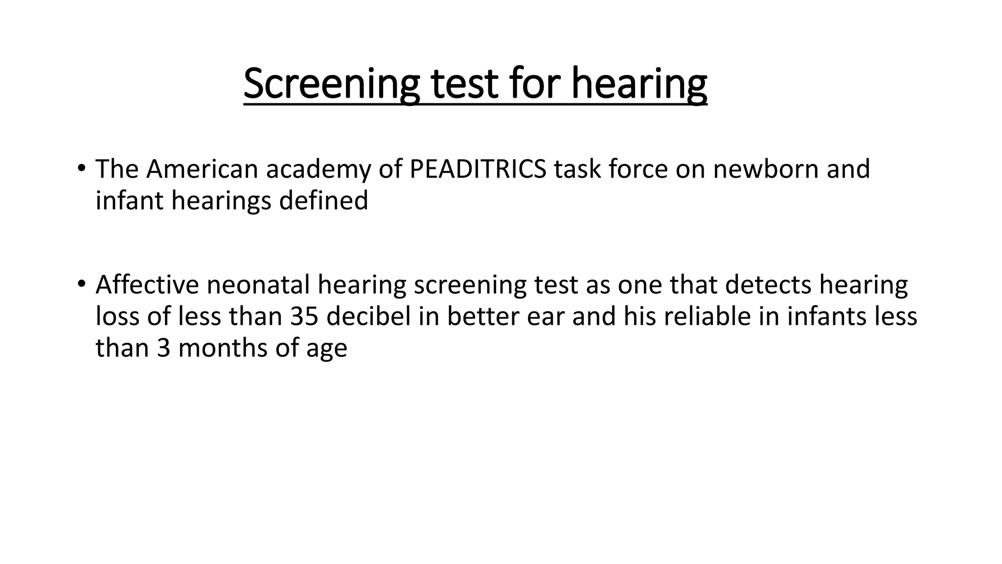 Newborn hearing screening | PPTX
