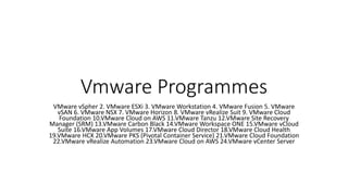 VMware programs PowerPoint Presentation.pptx