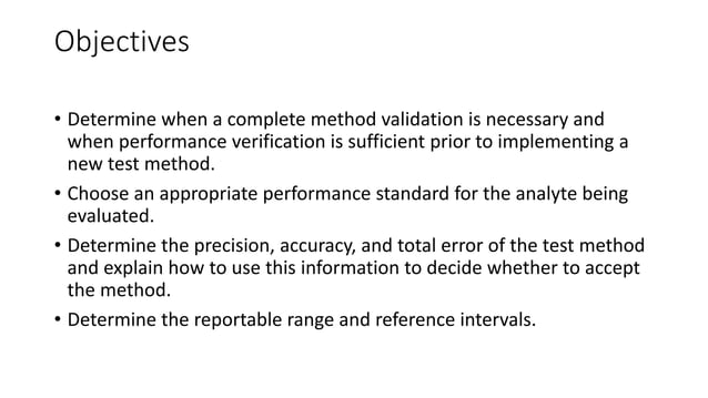 method verification medical laboratories | PPTX
