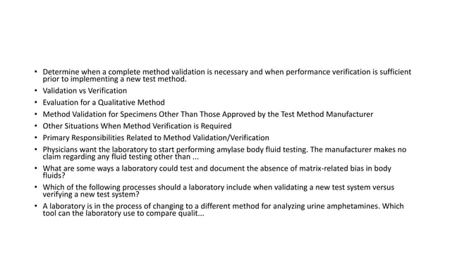 method verification medical laboratories | PPTX