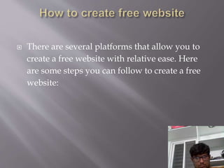 how to create free website by own , easy steps | PPTX