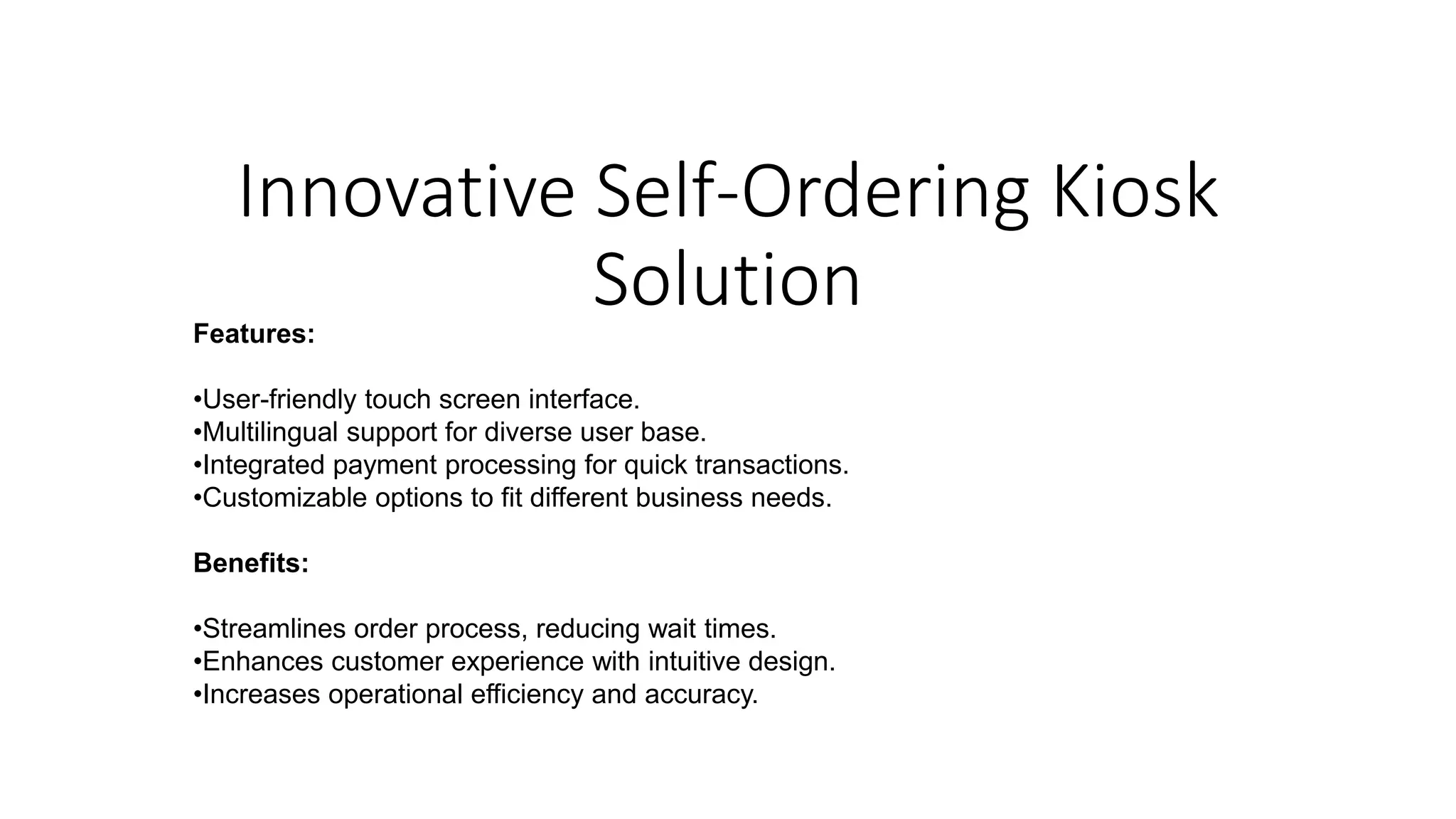 Panashi FZCO-Self Ordering Kiosk Solution | PPTX
