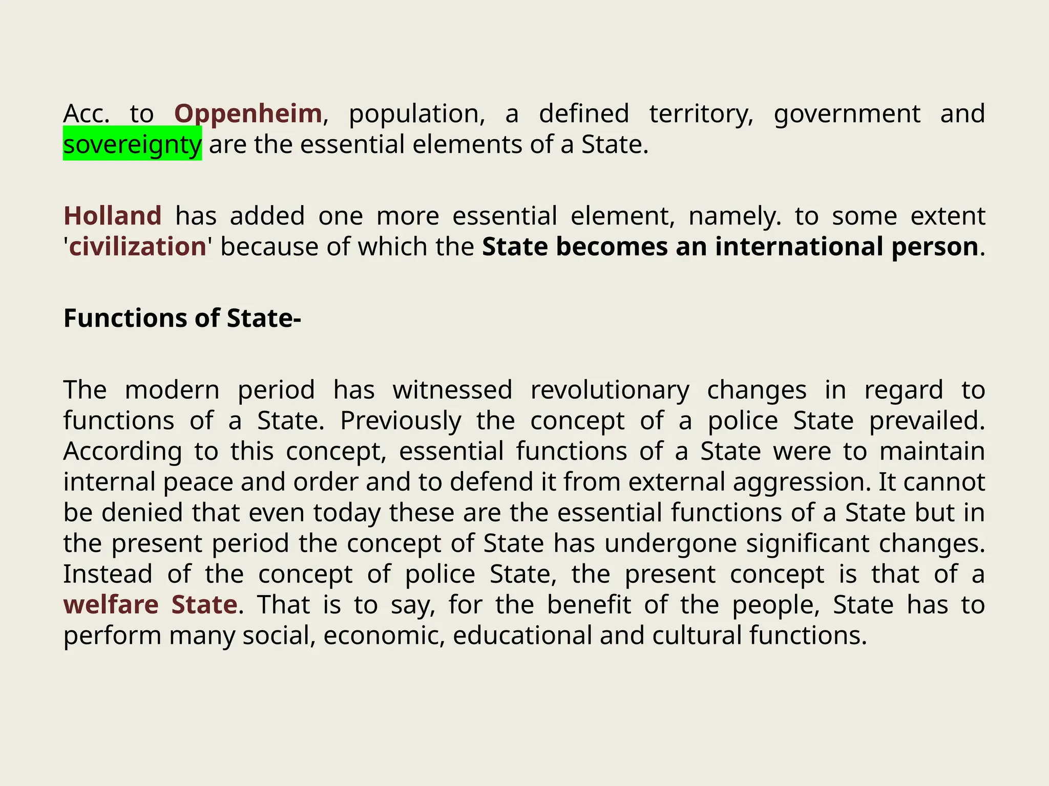 Nature of State: Different Kinds of State and Elements of State in ...