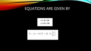 observer based state feedback controller design in Matlab (Simulink). | PPT