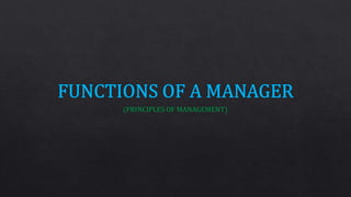 functions of a manager | PPTX