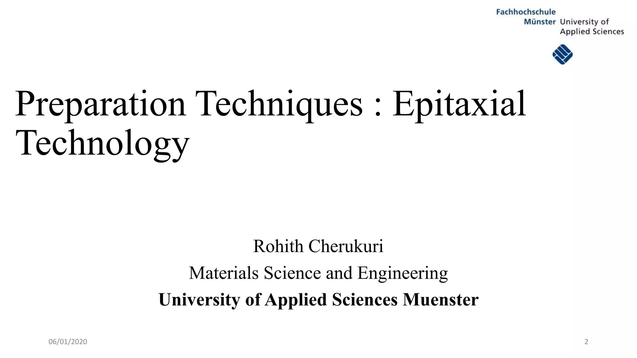 Epitaxy techniques | PPTX