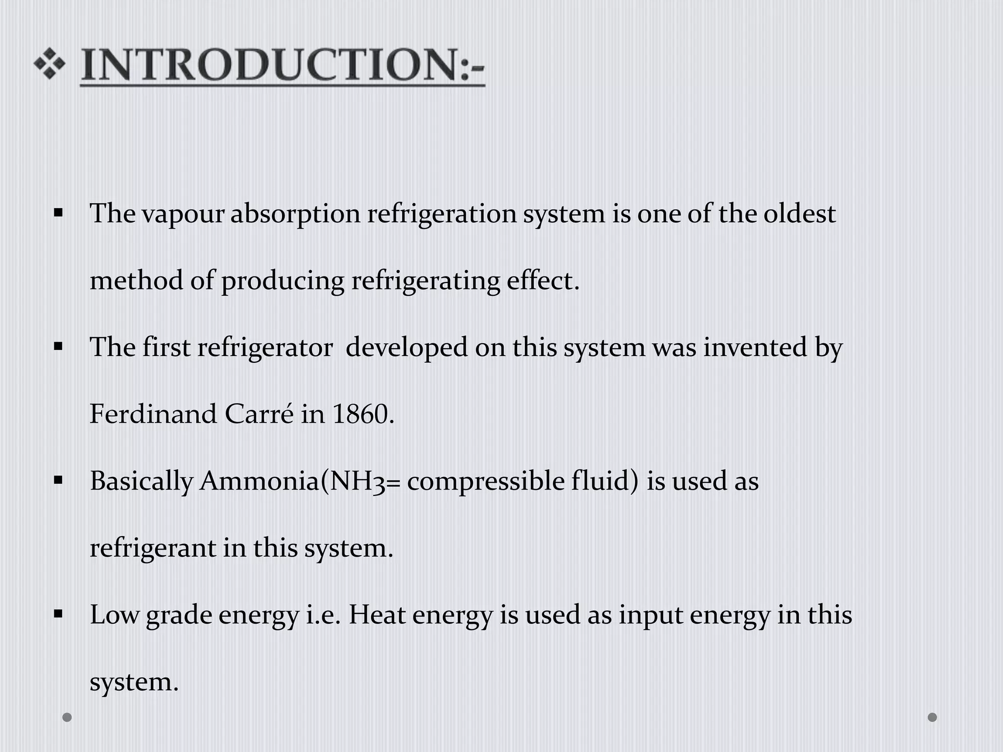 vapour absorption refrigeration system | PPTX