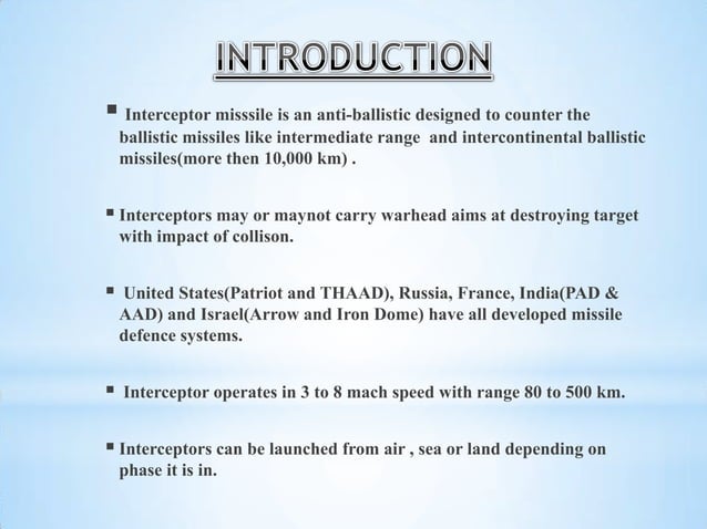 interceptor missile | PPT