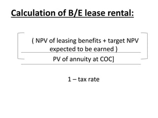 Leasing valuation | PPTX