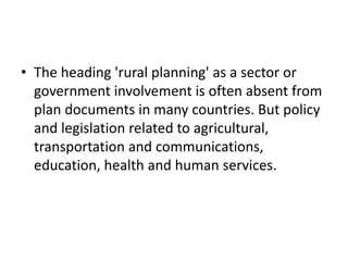 rural planning | PPTX