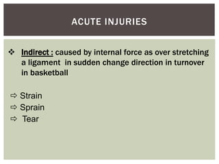 Sport injuries and prevention | PPTX