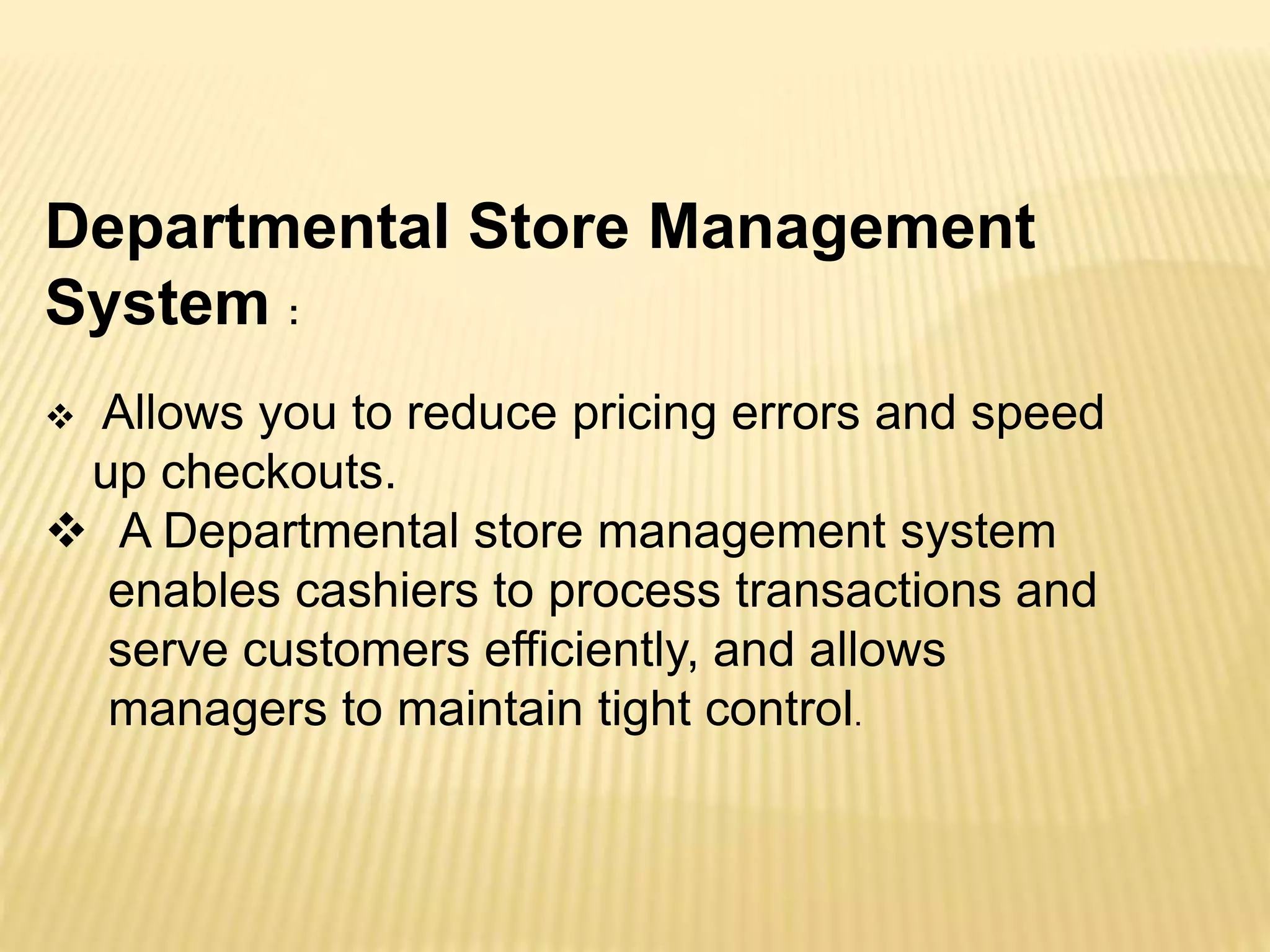 CITY MART MANAGEMENT SYSTEM | PPTX