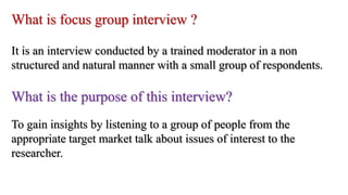 focus group interview | PPT