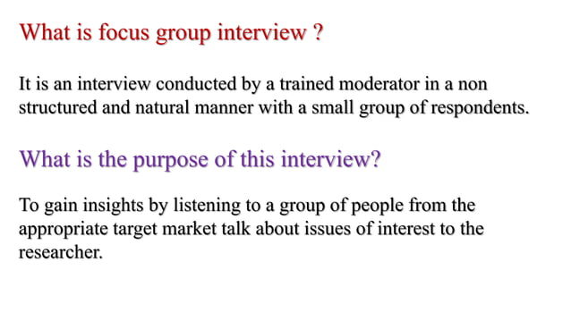 focus group interview | PPT