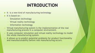 Virtual Manufacturing seminar ppt | PPT