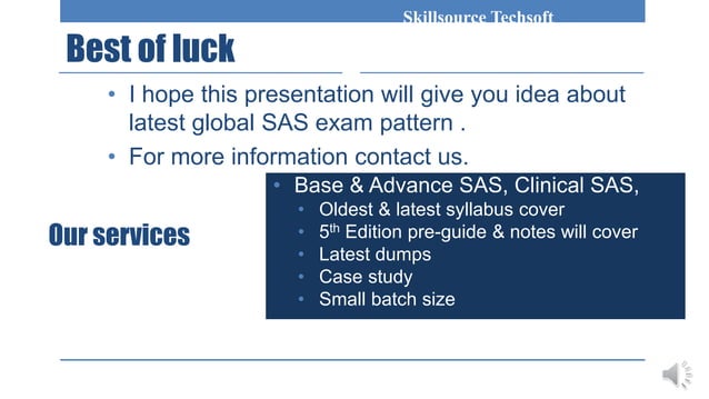 latest pattern guideline for BASE SAS certification | PPT