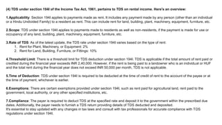 TDS UNDERSTANDING IN DETAILS WITH SECTION | PPT