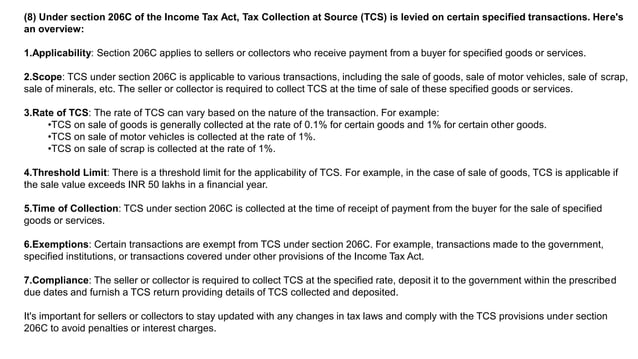 TDS UNDERSTANDING IN DETAILS WITH SECTION | PPT