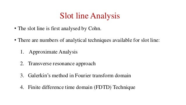 Basics of microstrip slot line