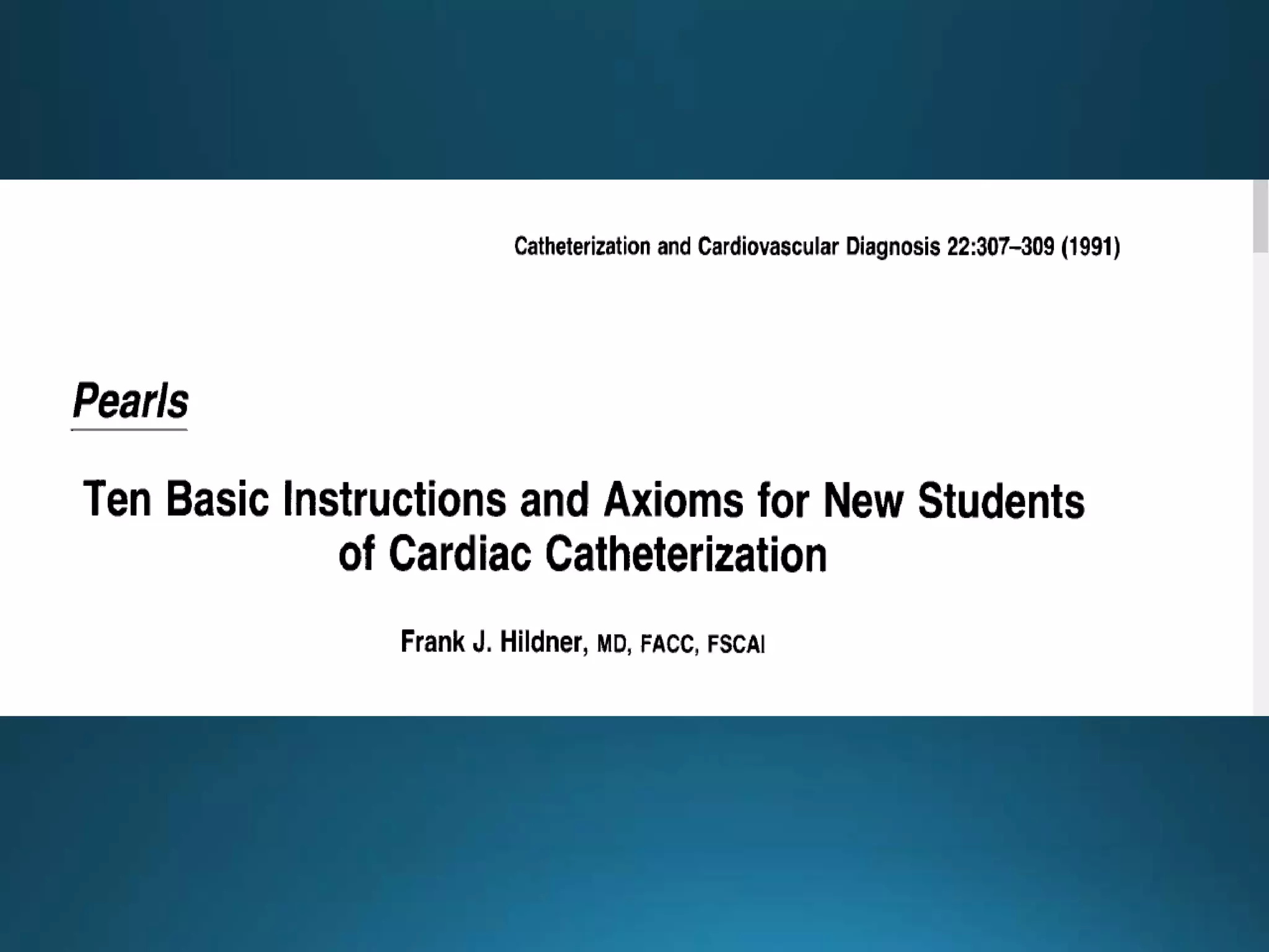 Ten basic instructions of cardiac catheterization in cath lab | PPTX