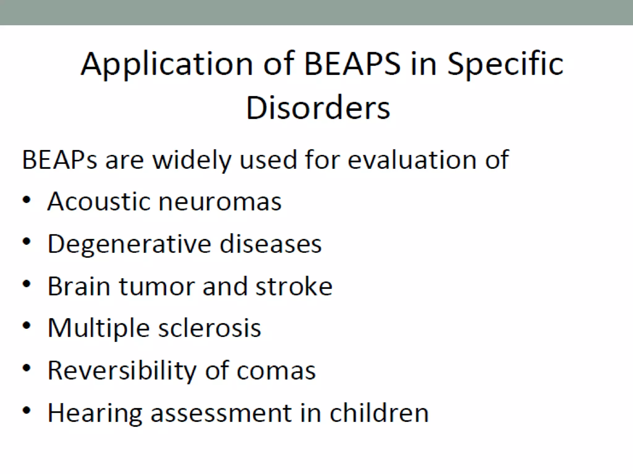 OAE and BERA ( otoacoustic emissions and brainstem evoked response ...