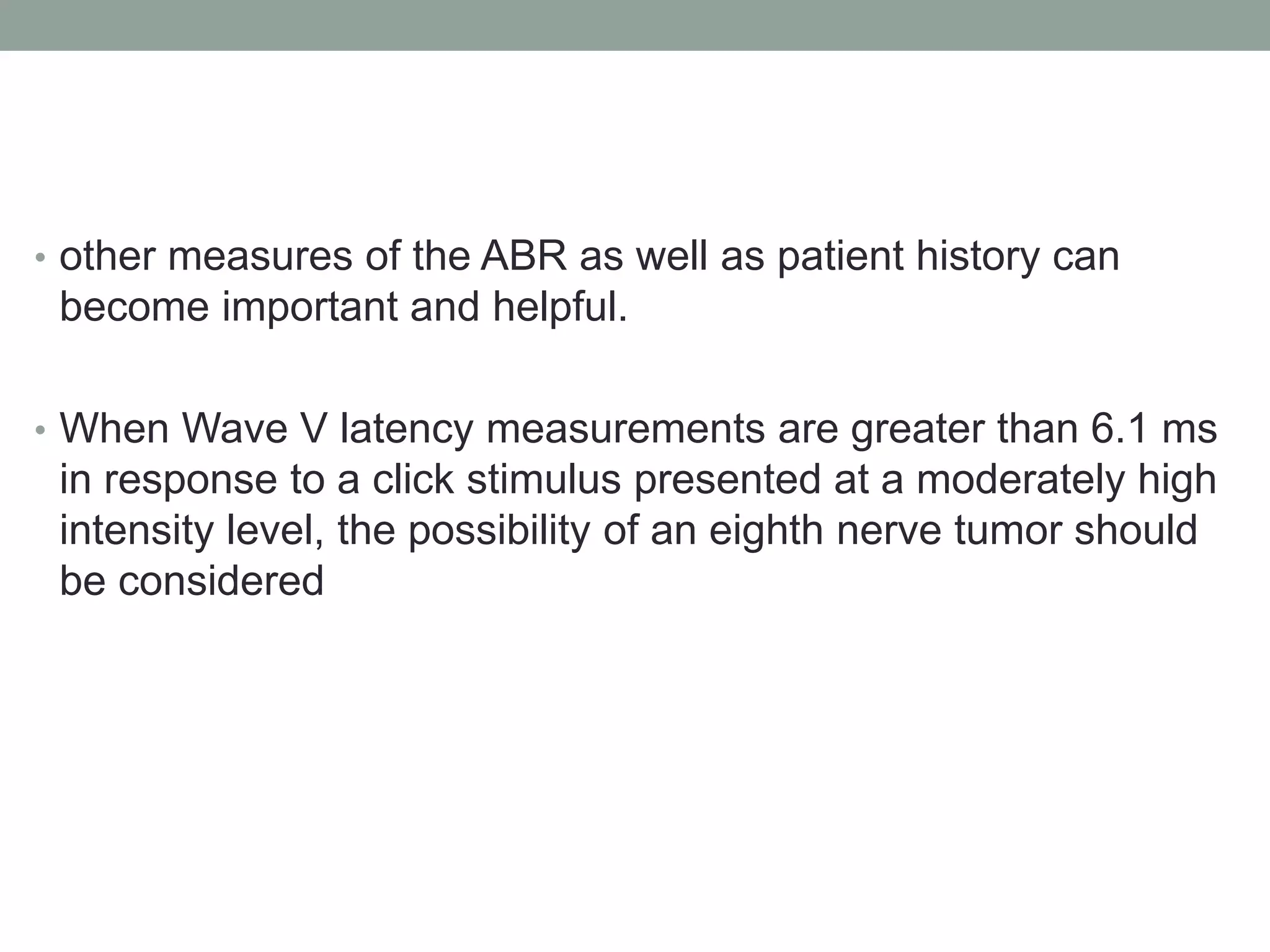 OAE and BERA ( otoacoustic emissions and brainstem evoked response ...