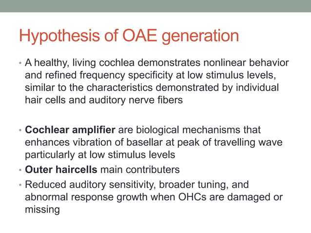 OAE and BERA ( otoacoustic emissions and brainstem evoked response ...