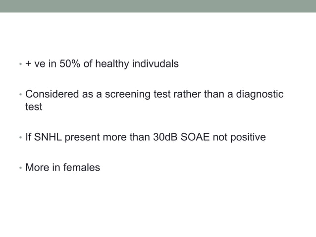 OAE and BERA ( otoacoustic emissions and brainstem evoked response ...