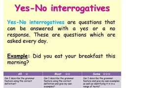 Wh- questions and yes no questions | PPTX