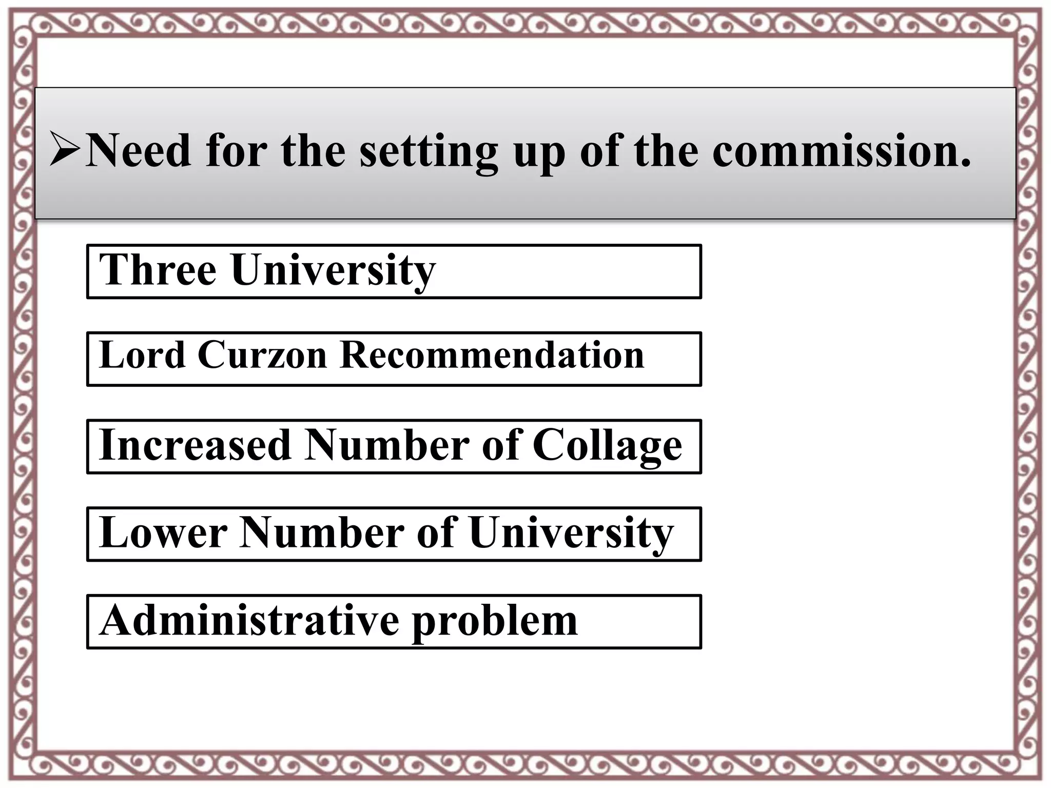 The Calcutta University Commission (1917-1919) | PPTX