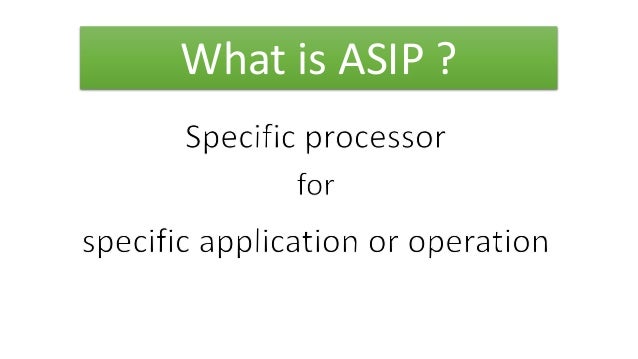 Asip Application Specific Instruction Set Processor
