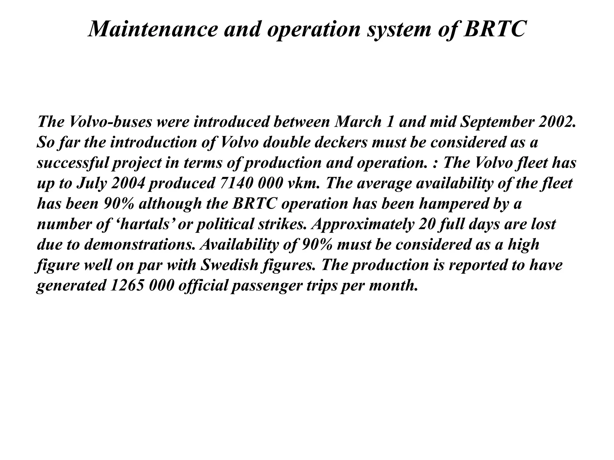 Bangladesh Road Transport corporation-BRTC | PPTX
