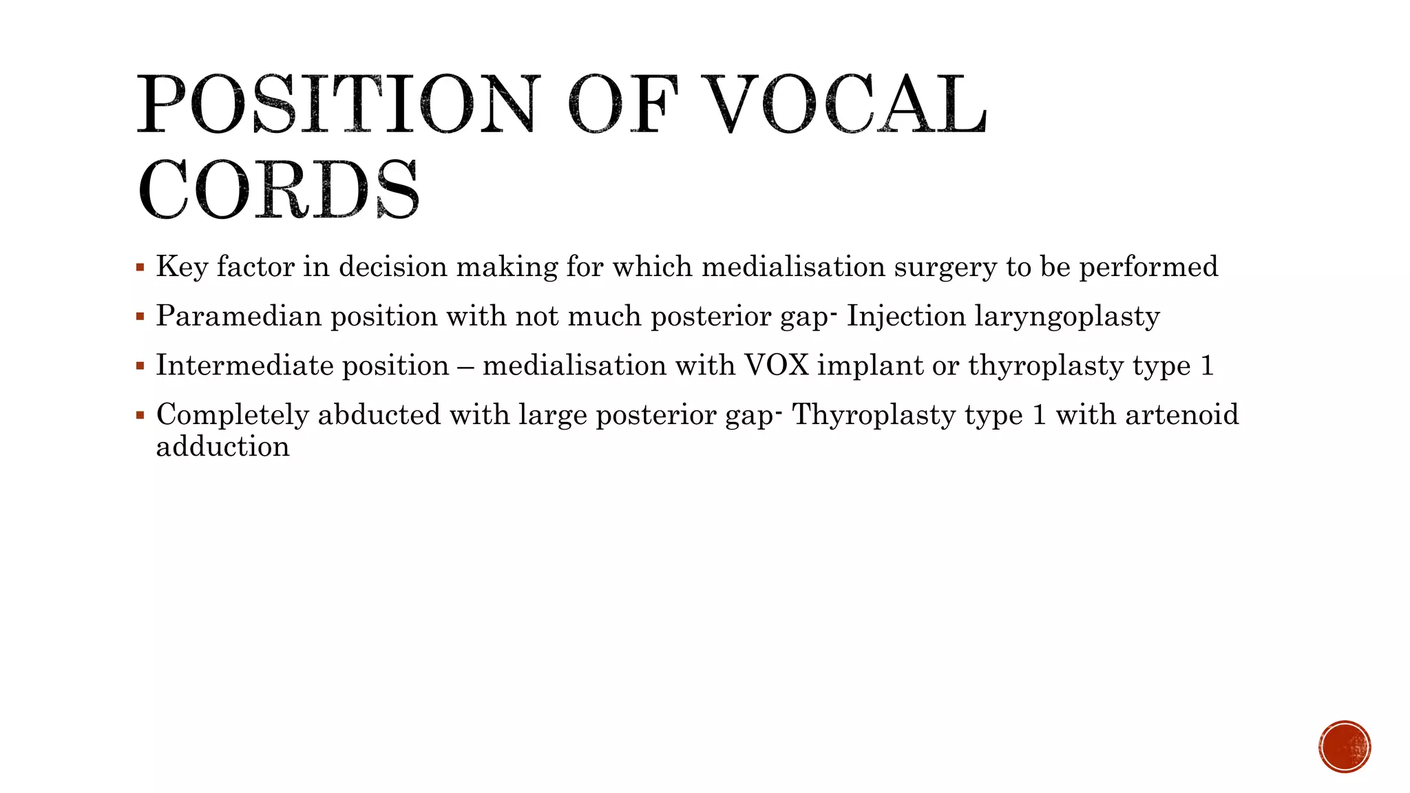 Vocal fold paralysis/ Paresis full | PPTX