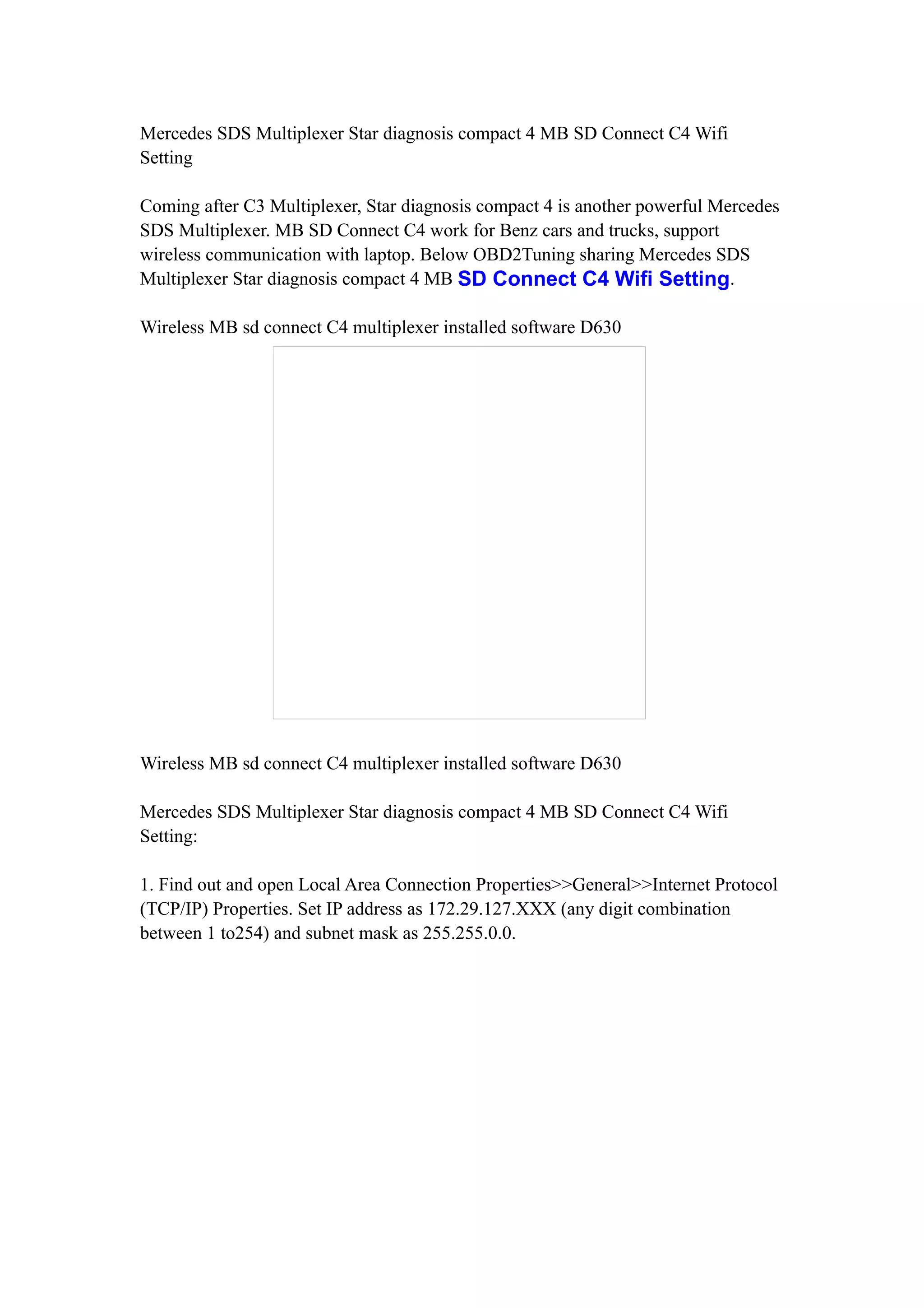 Mercedes SDS Multiplexer Star diagnosis compact 4 MB SD Connect C4 Wifi ...