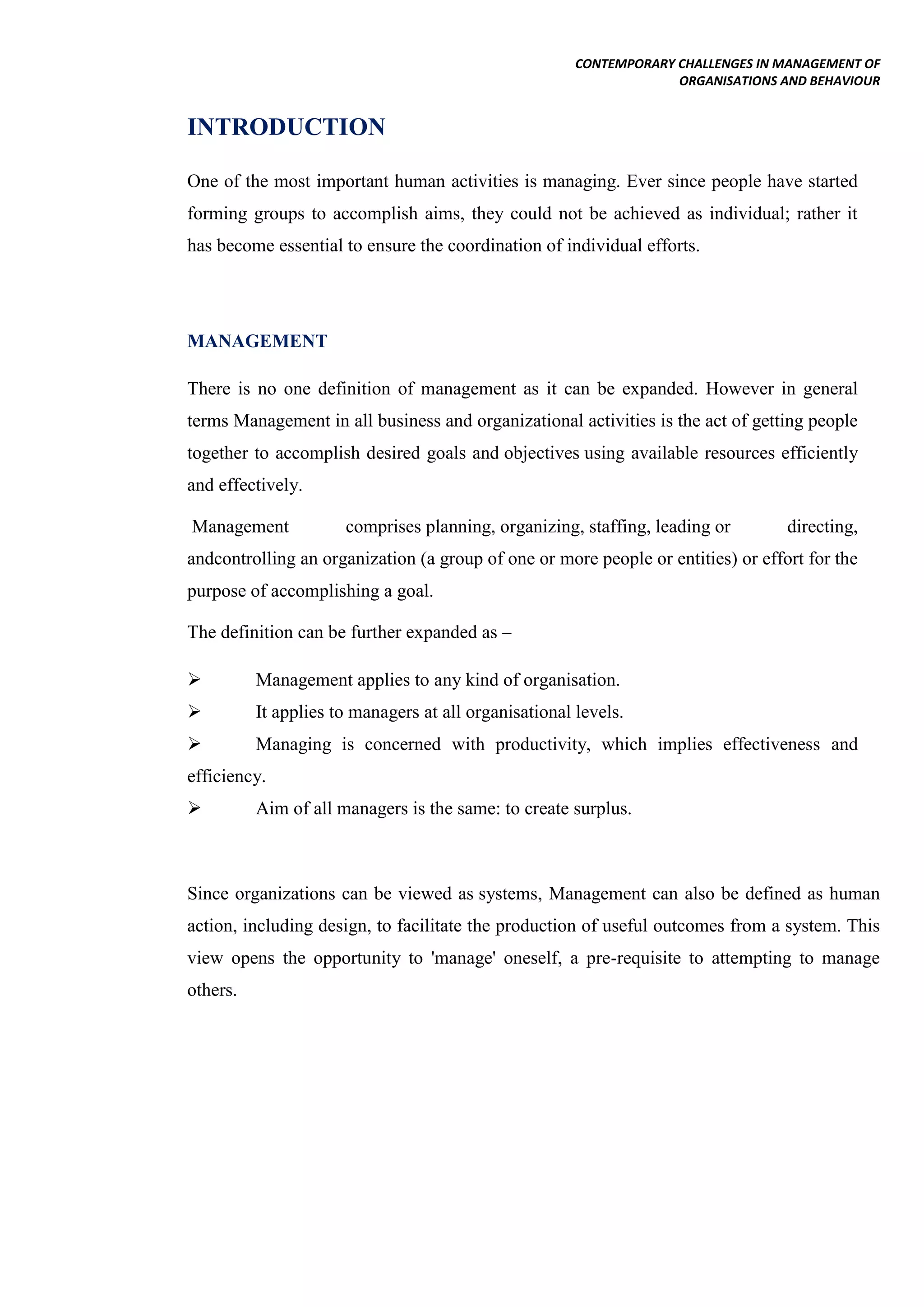 contemporary challenges in management | PDF