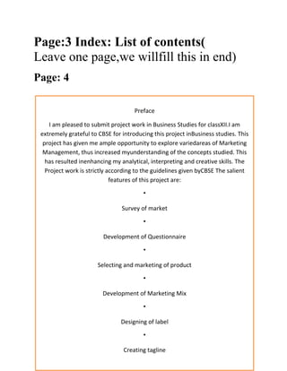 12th bst project on marketing management | DOCX