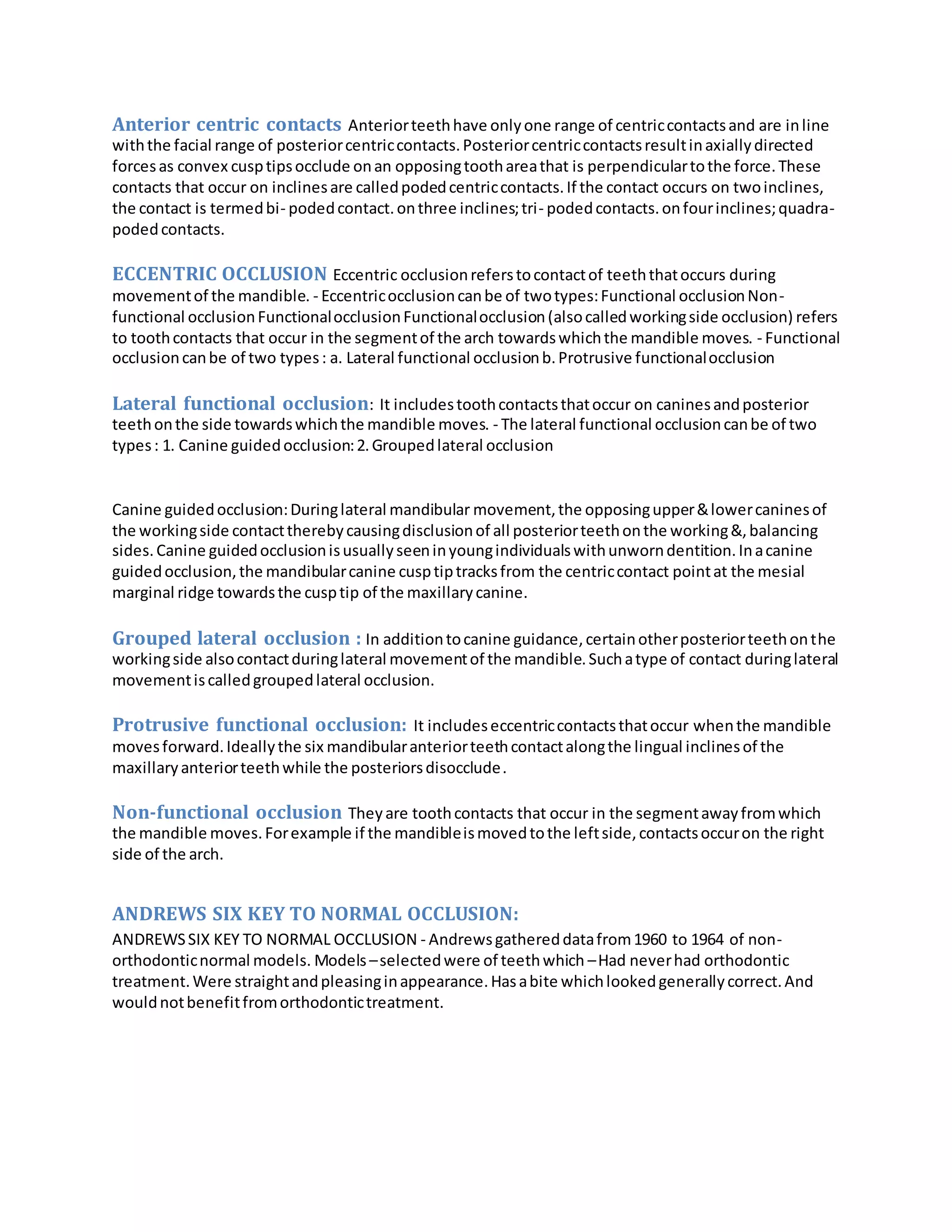 OCCLUSION BASIC CONCEPTS | DOCX