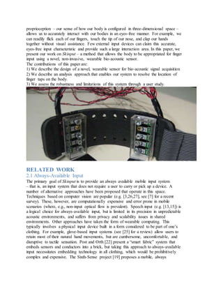 report on the topic skinput technology | DOCX