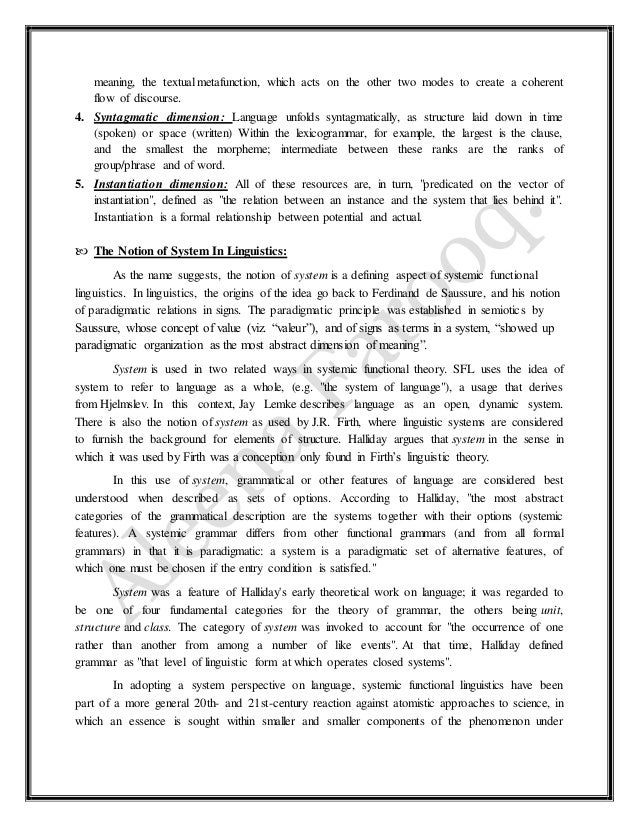 Introduction To Systemic Functional Linguistics