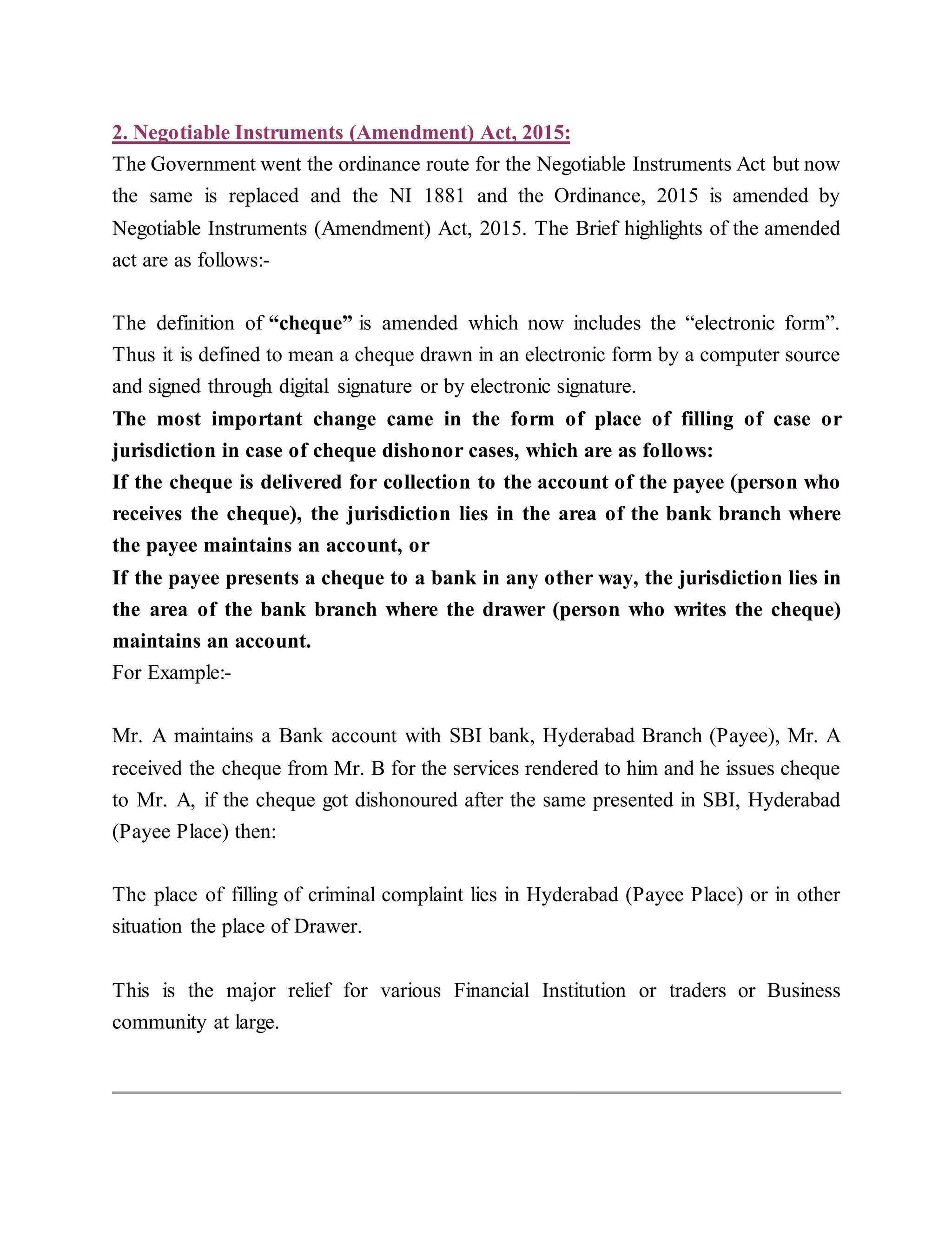 Corporate Law Amendments 2015 | DOCX