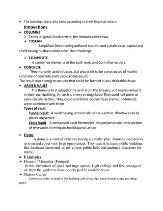 Ancient Roman Architecture from 2nd B.C to 1st A.D | PDF