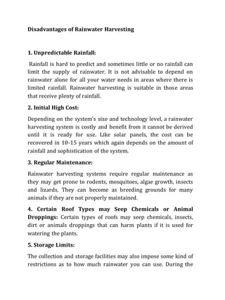 Rain Water Harvesting | DOCX