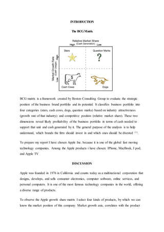 BCG matrix analysis of Apple inc. | DOCX