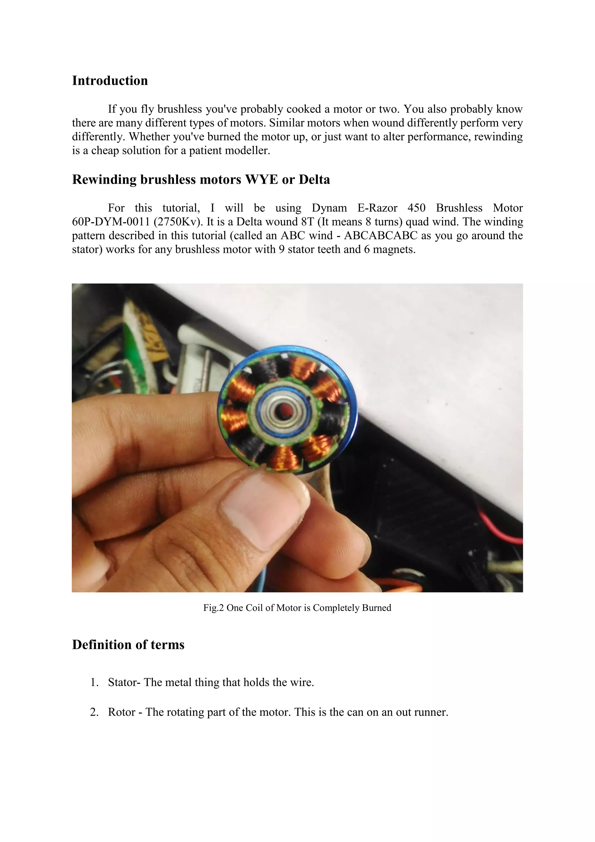 Rewinding a brushless motor | PDF
