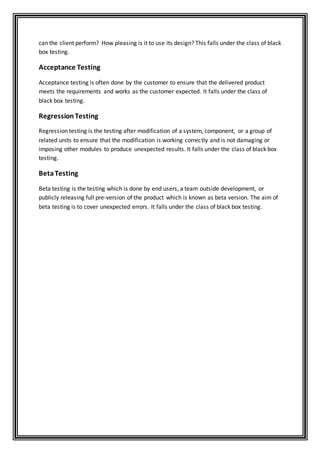 Software testing assignment | DOCX