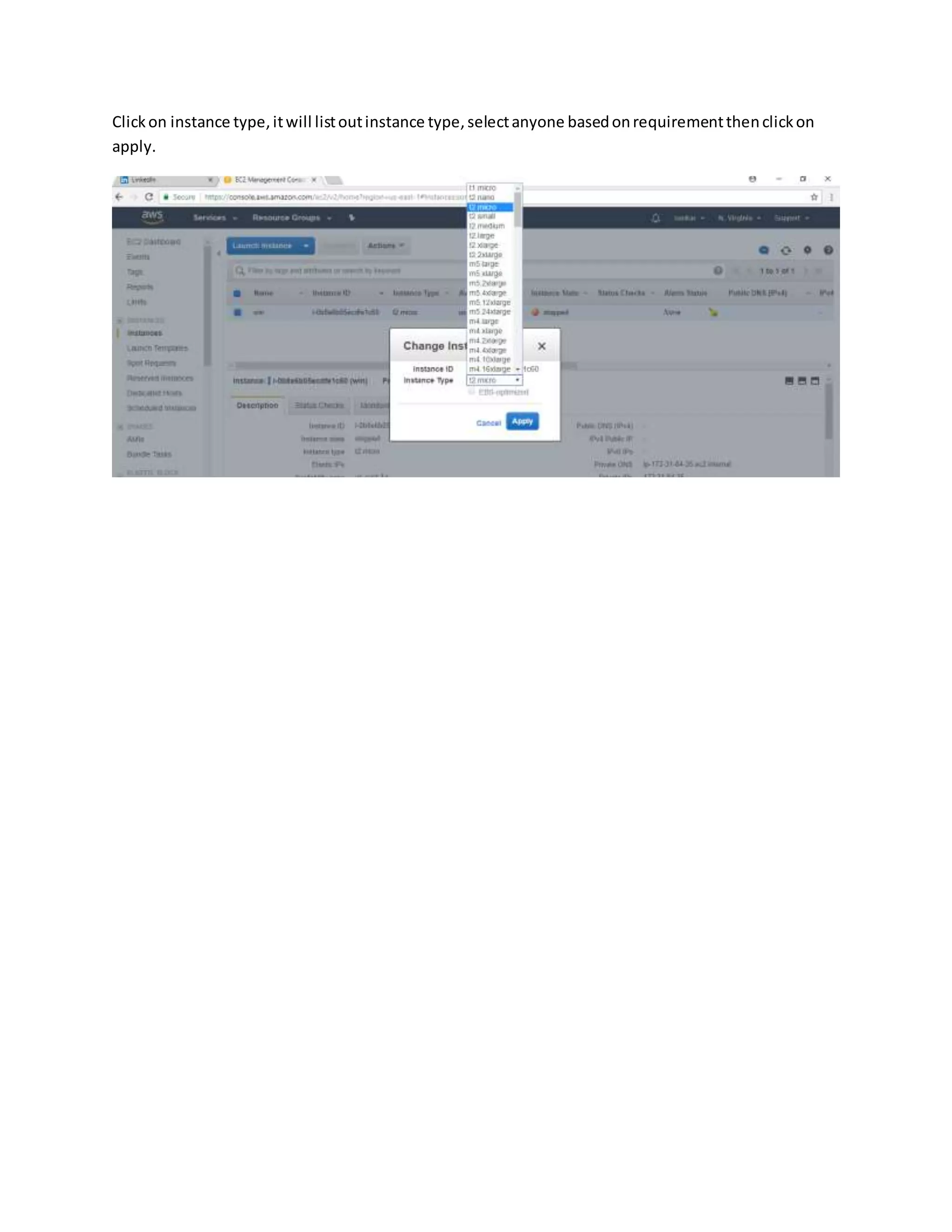AWS | how to upgrade resource | DOCX | Cloud Computing | Internet